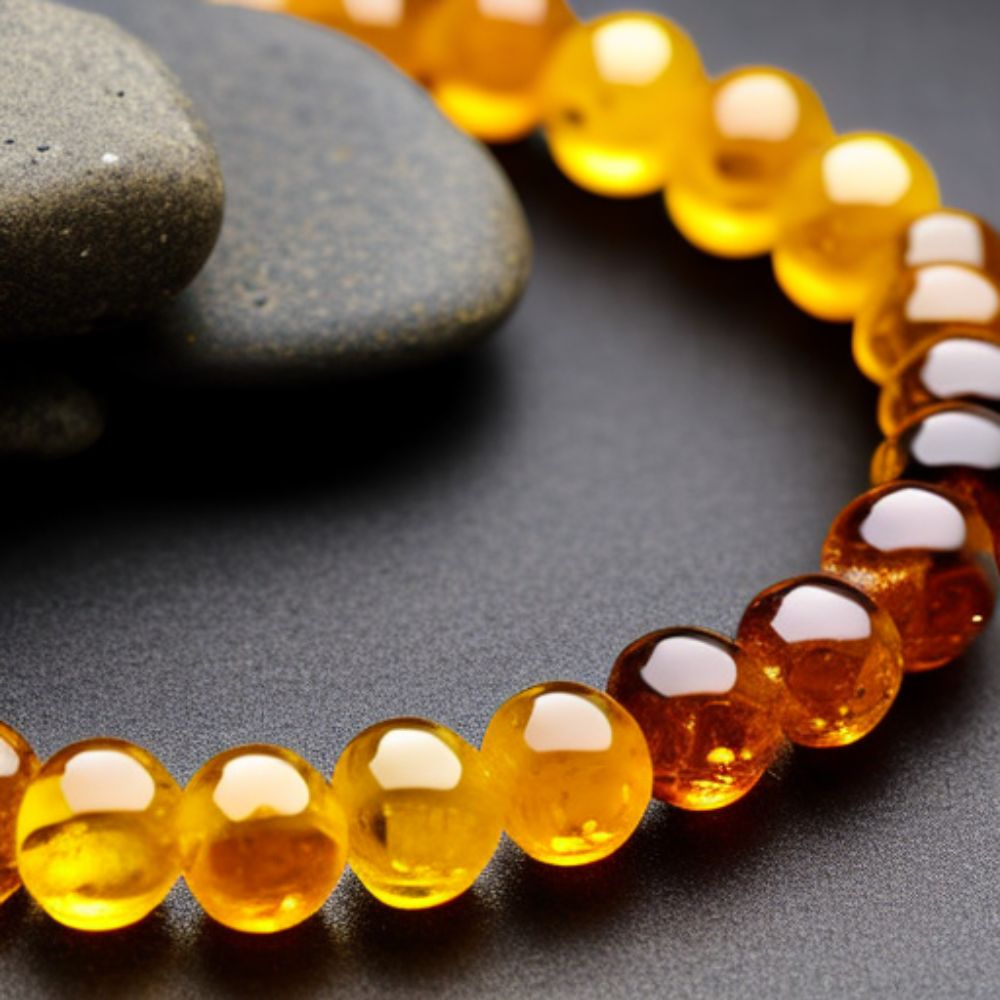 Pressed amber beads store